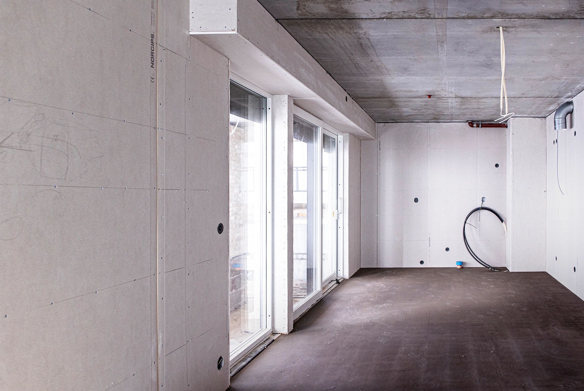 Tilslutning med teleskopskinner - Norgips