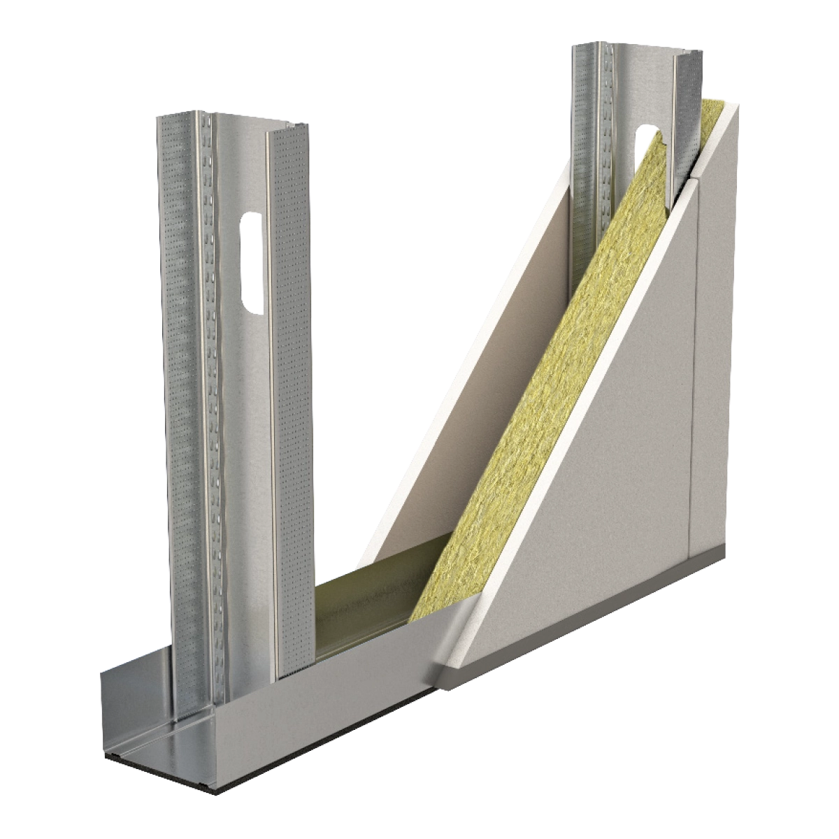 Prinsippdetaljer W111 › Vegger med ett platelag - Norgips