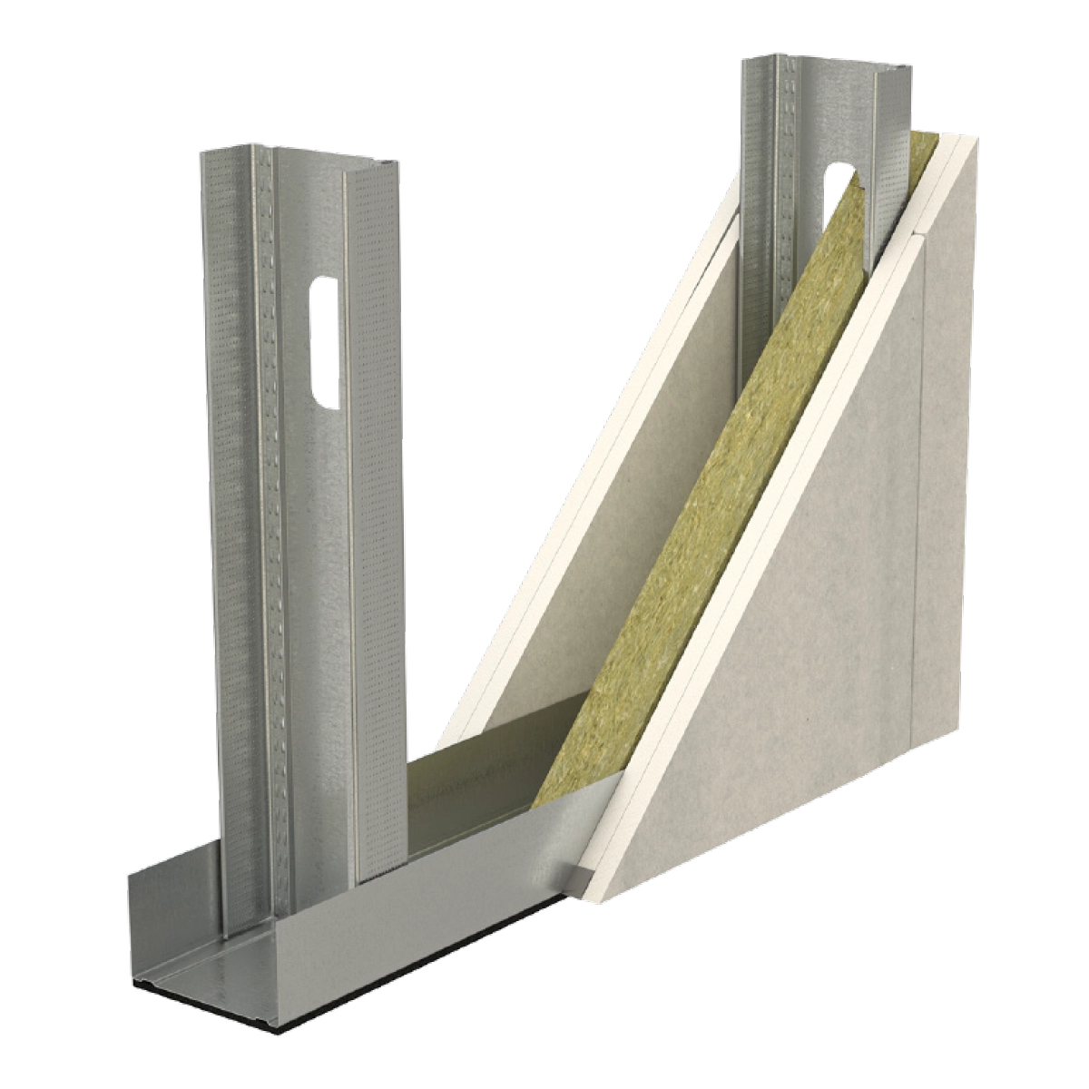 Prinsippdetaljer W112 › Vegger med to platelag - Norgips